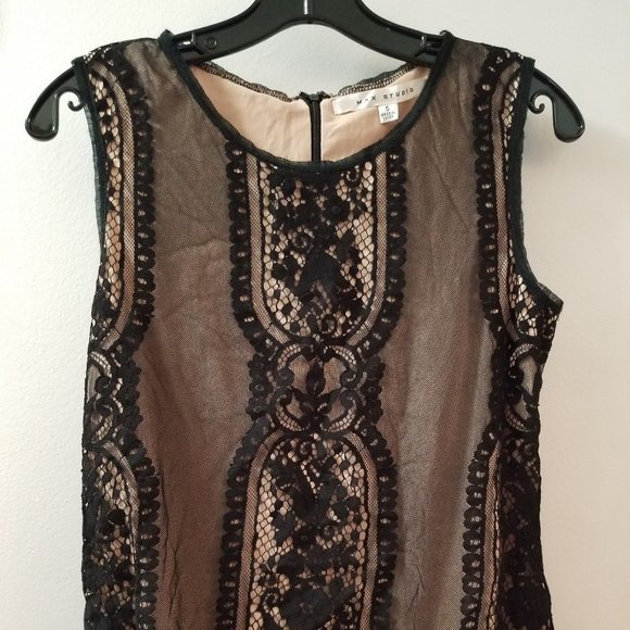 Max Studio | Tops | Lace Top With Contrast Lining Zip Back | Poshmark